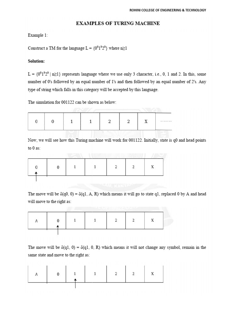 turing machine solved examples | PDF | String (Computer Science ... turing machine solved examples | PDF | String (Computer Science ...
