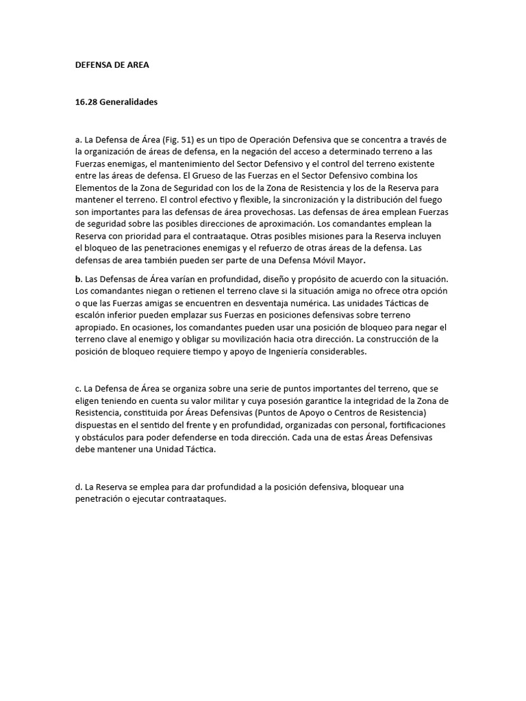 Defensa de Area | PDF | Reconocimiento | Batallas