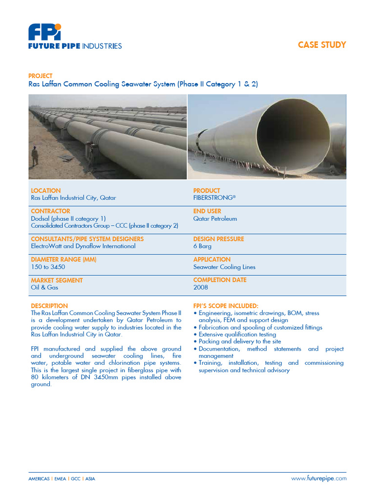 Ras Laffan Common Cooling Seawater System Phase II Category 1 2 v3 1 | PDF | Pipe (Fluid ...