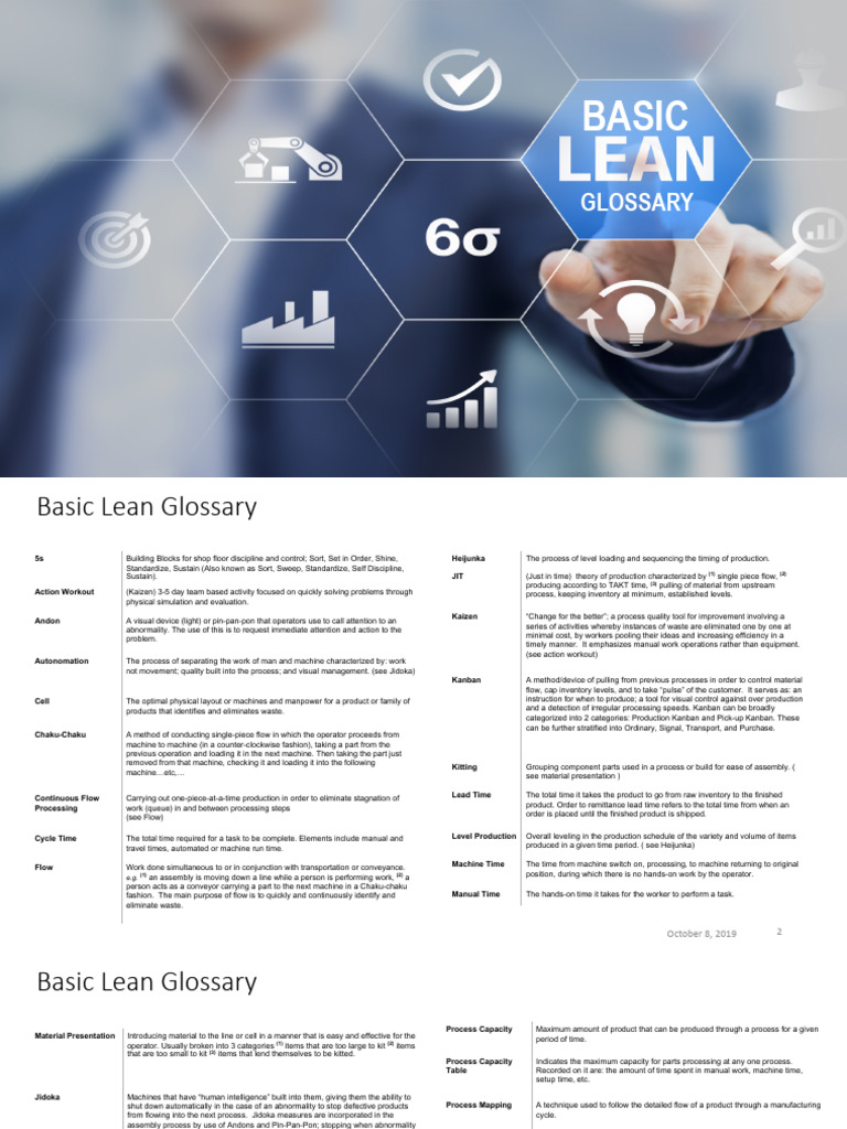 Lean Glossary | PDF | Lean Manufacturing | Inventory