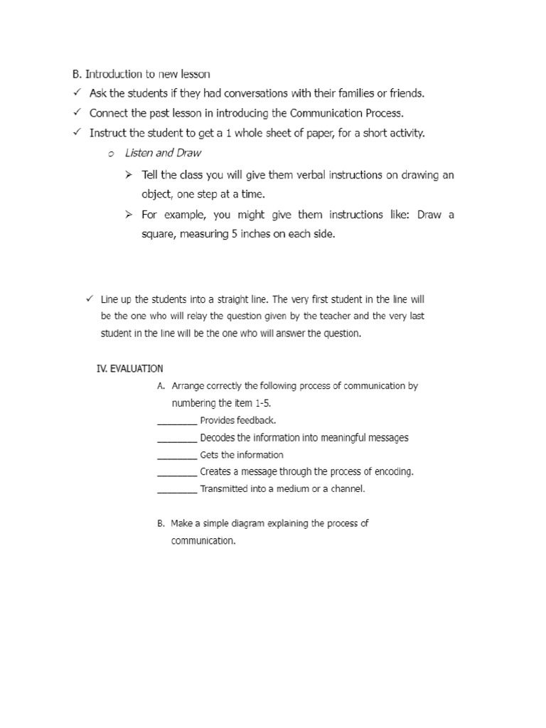 Activity - Process of Communication - Q1 - W1 | PDF