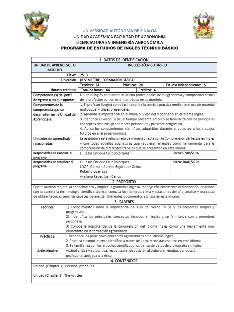 Ingles Tecnico | PDF | Maestros | Aprendizaje