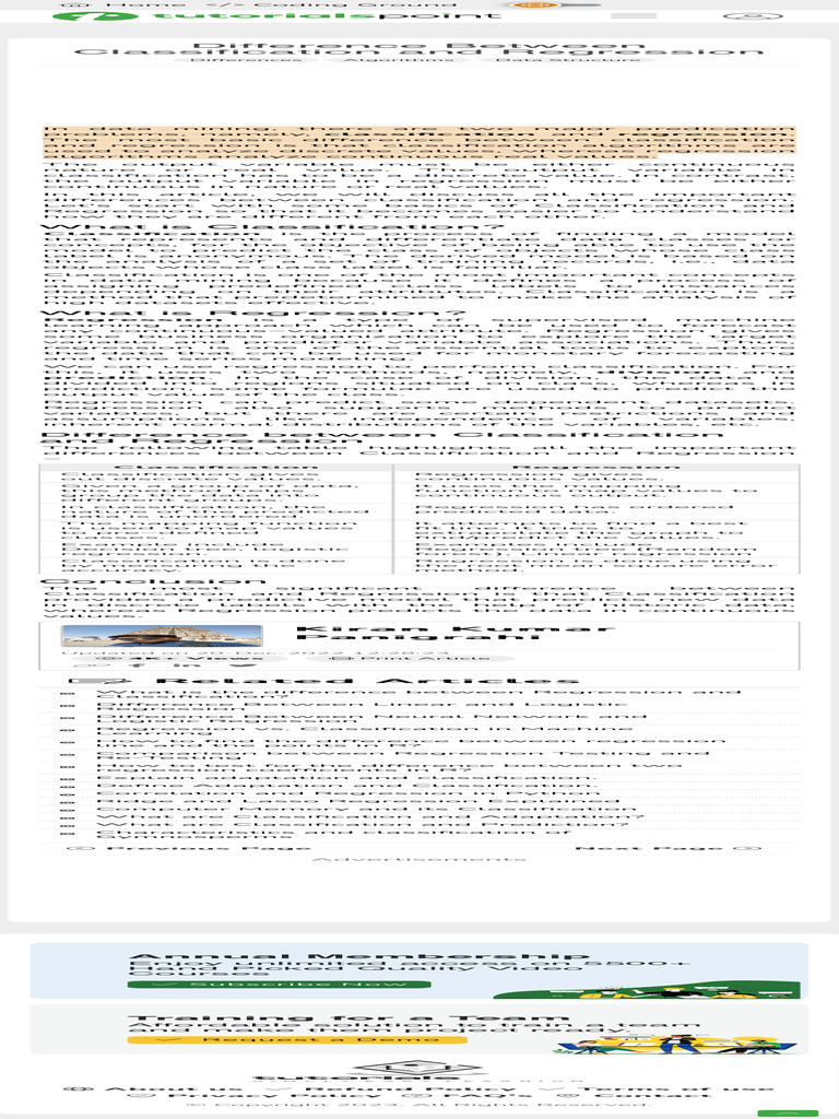 Difference Between Classification and Regression | PDF | Regression ...