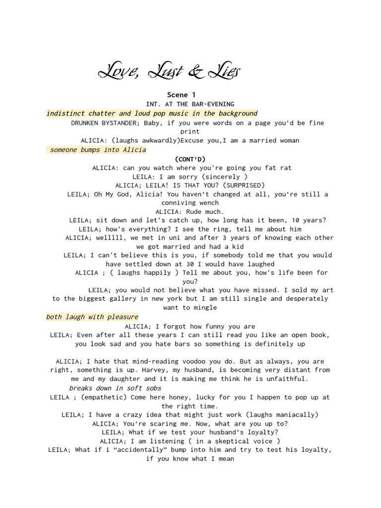 Love, Lust & Lies | PDF