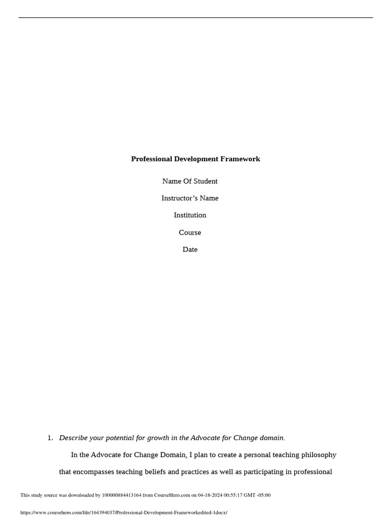 Advocate for Change Growth Plan | PDF | Mentorship | Knowledge