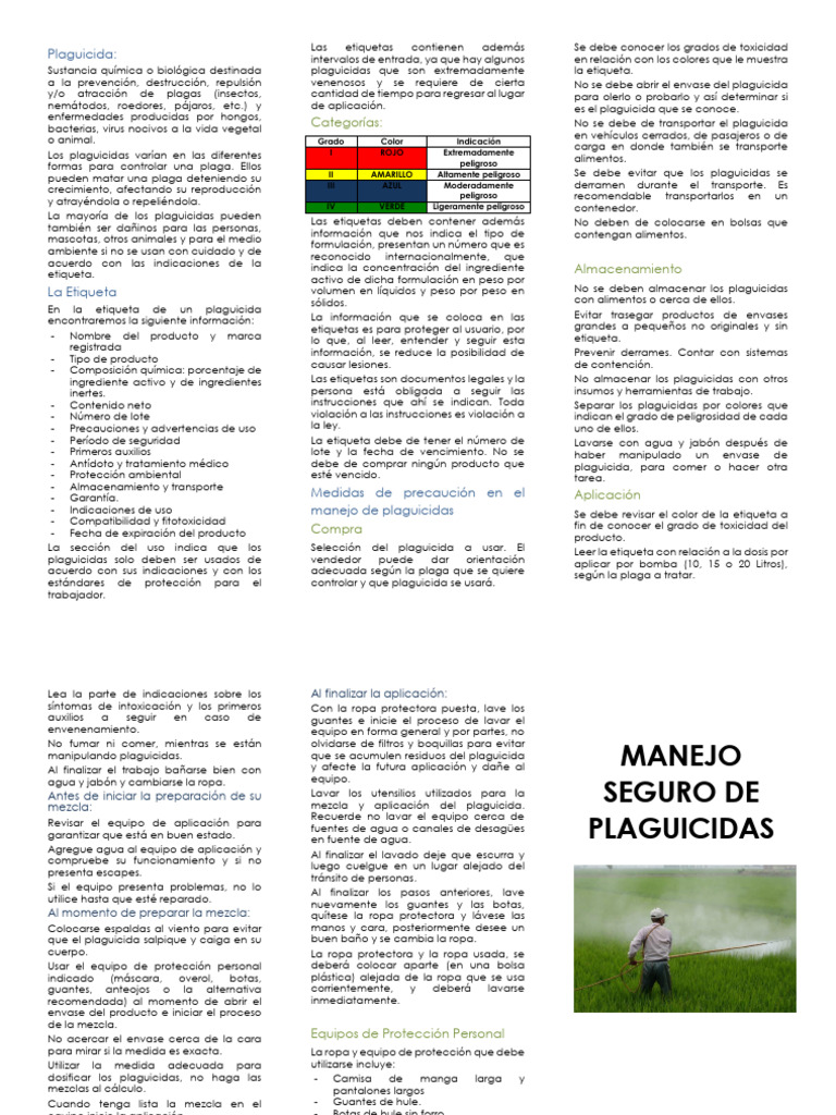 Manejo Seguro de Plaguicidas | PDF | Pesticida | Plaga (organismo)