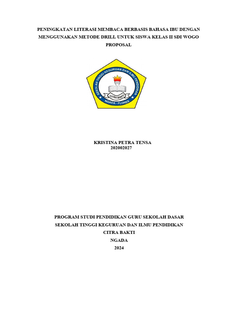 Proposal Siap 2024 Kristina Petra Tensa | PDF