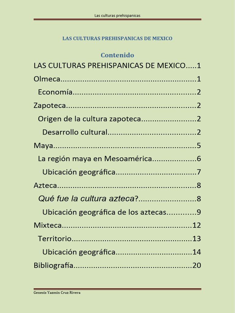 Las Culturas Prehispanicas de Mexico | PDF | Mesoamérica | Civilización ...