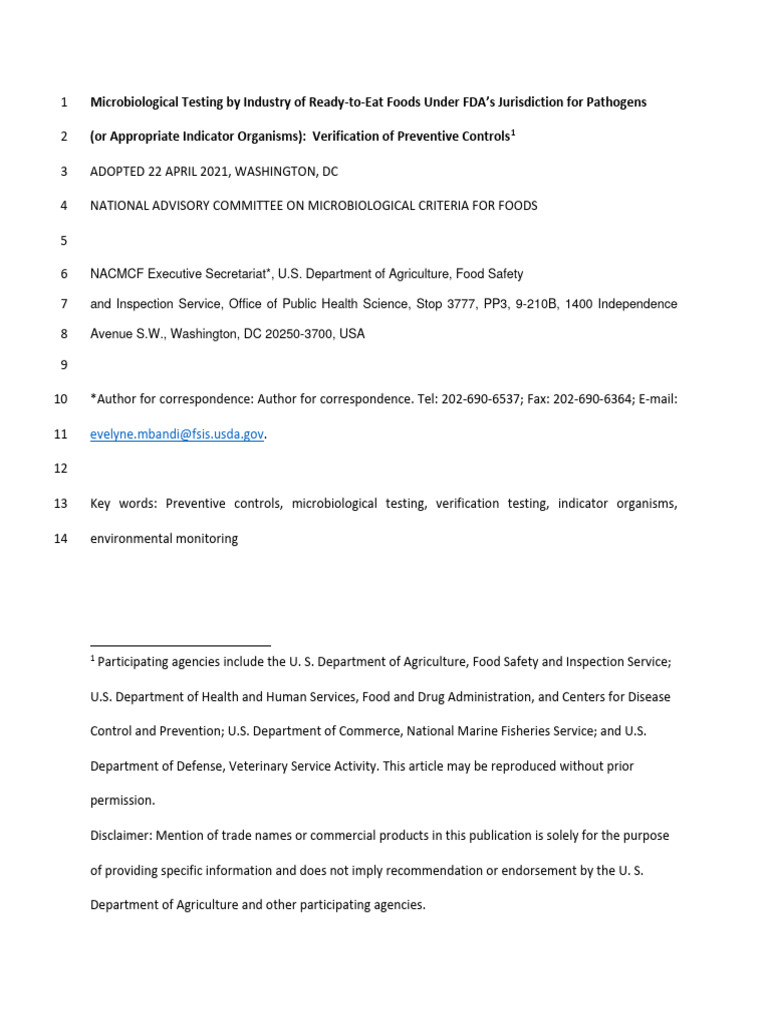 Nacmcf 2018-2020 Rte Testing | PDF | Food Safety | Food And Drug ...