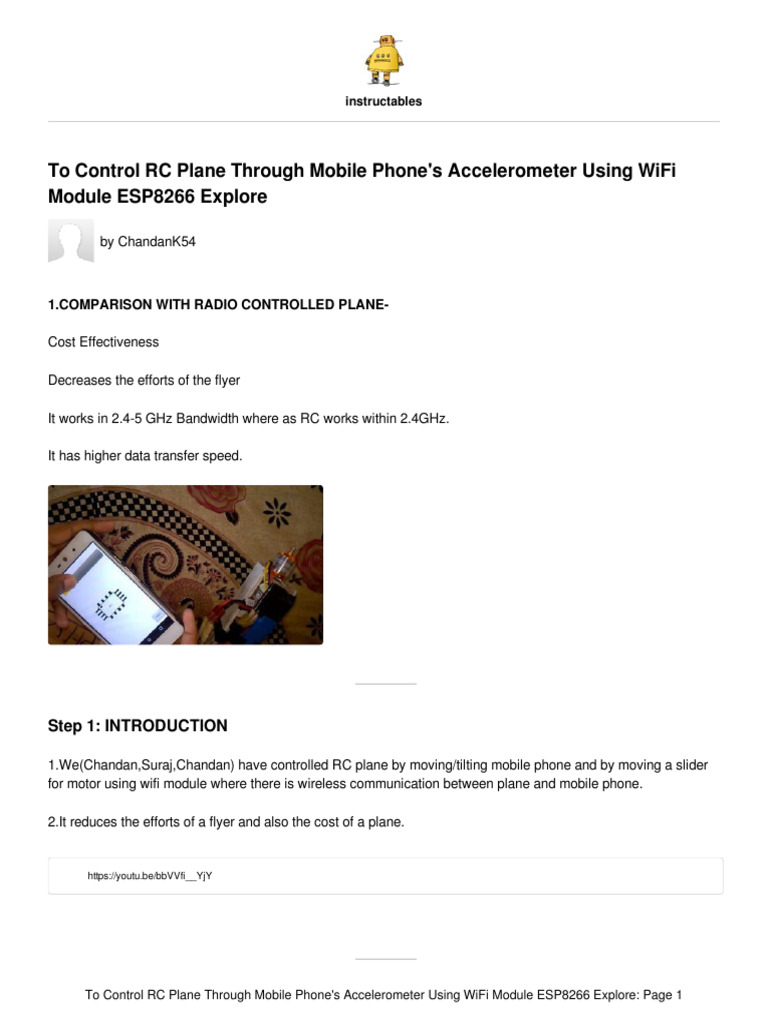 Control RC Plane via Mobile Accelerometer | PDF | Wi Fi | Computer ...