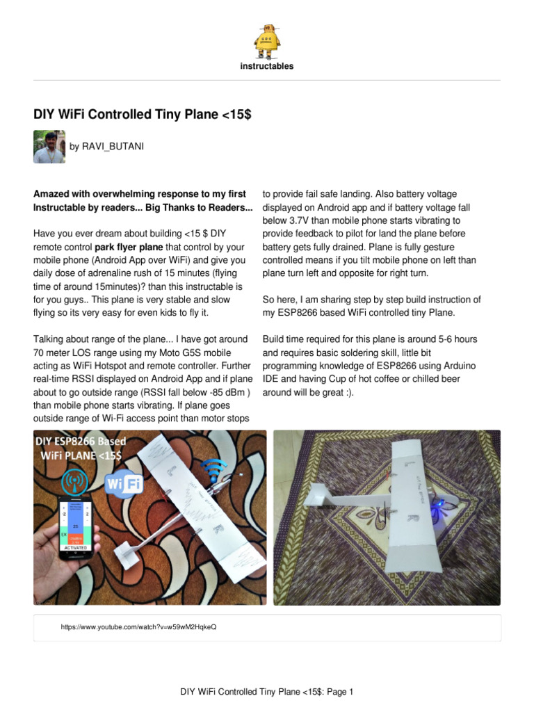 Wifi Controlled RC Plane | Download Free PDF | Computer Engineering | Computing