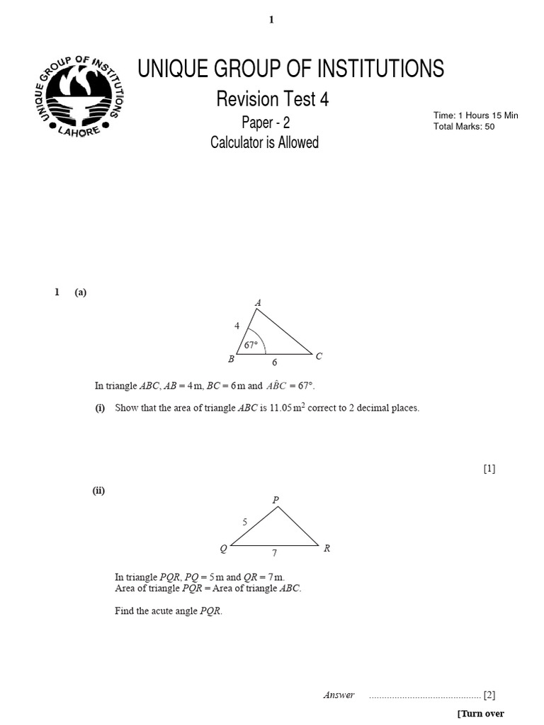 Test 4 Paper 2 Ielts | Download Free PDF | Area | Triangle