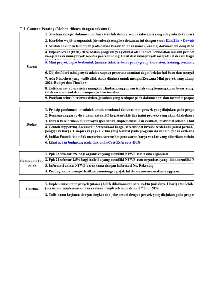 Rencana Mini Proyek Impact Grant 2024 | PDF | Karier & Perkembangan | Komputer