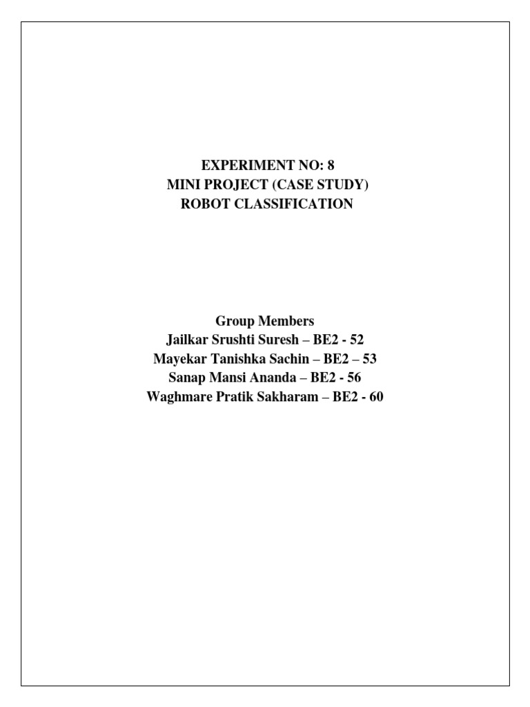Mini Proj Robotics Exp8 | PDF | Robotics | Robot