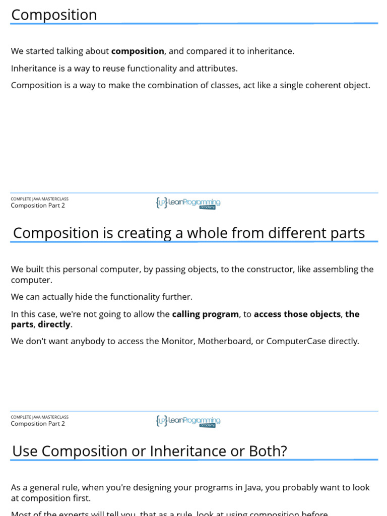 Java Composition vs Inheritance Explained | PDF | Inheritance (Object Oriented Programming ...