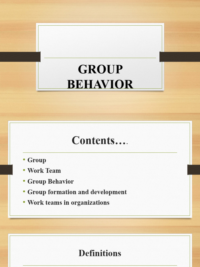 SESSION - 17 & 18 Group Dynamics and Teams | PDF | Social Psychology ...