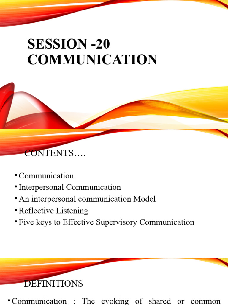 SESSION - 20 Communication | Download Free PDF | Communication ...