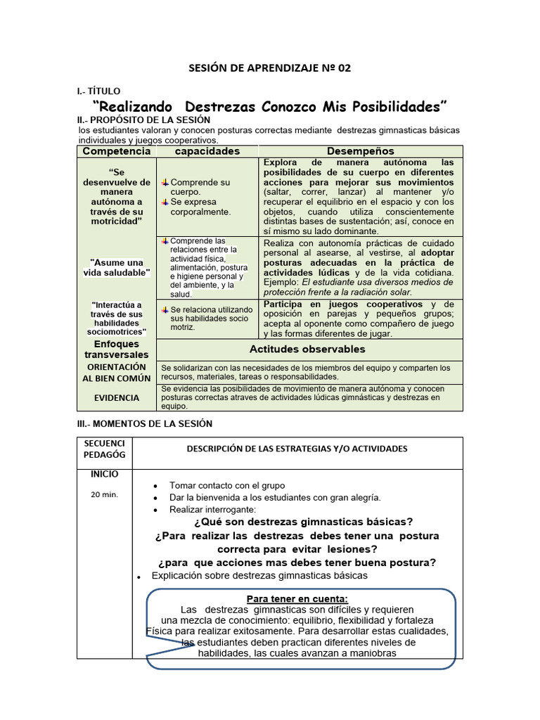 SESION DE APRENDIZAJE N°02_19 agosto | PDF | Aprendizaje