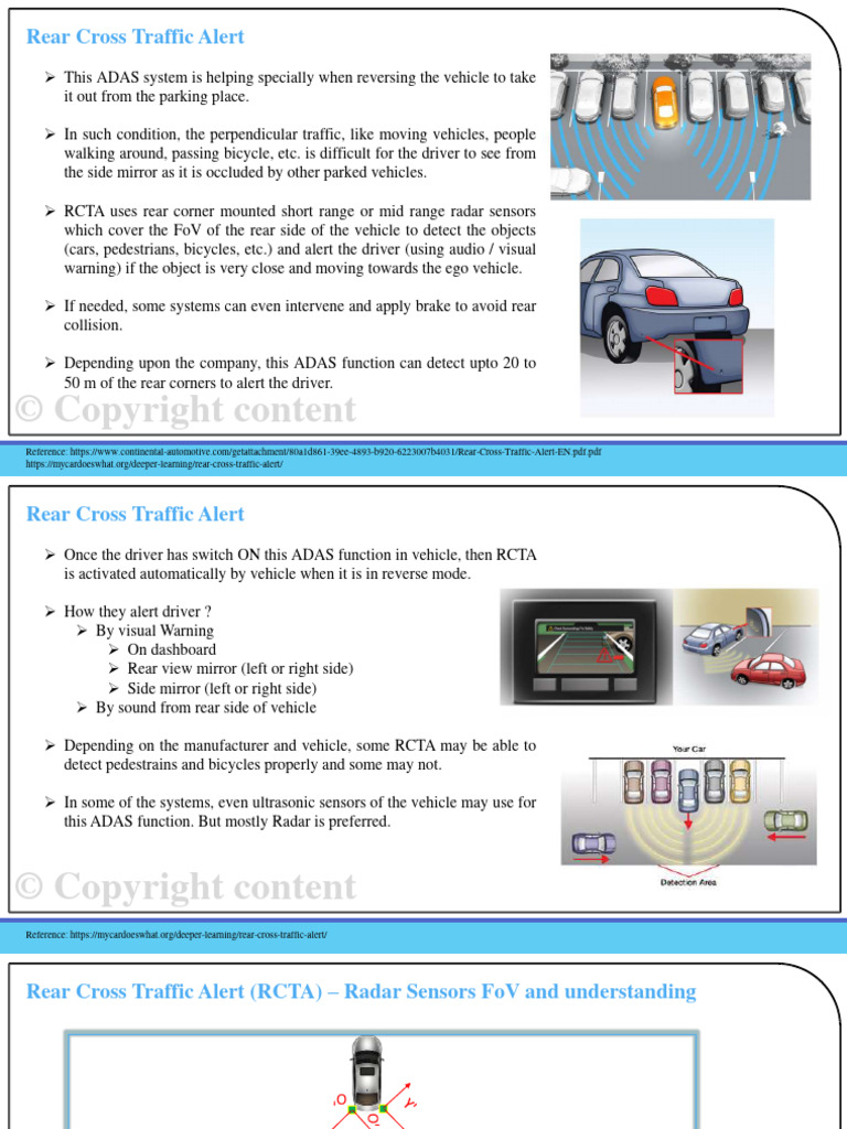 03 Rear+Cross+Traffic+Alert+ (RCTA) | PDF | Traffic | Field Of View 03 Rear+Cross+Traffic+Alert+ (RCTA) | PDF | Traffic | Field Of View