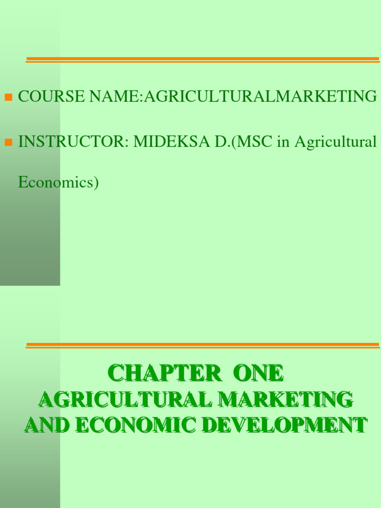 Agricultural Marketing | PDF | Demand | Economic Surplus
