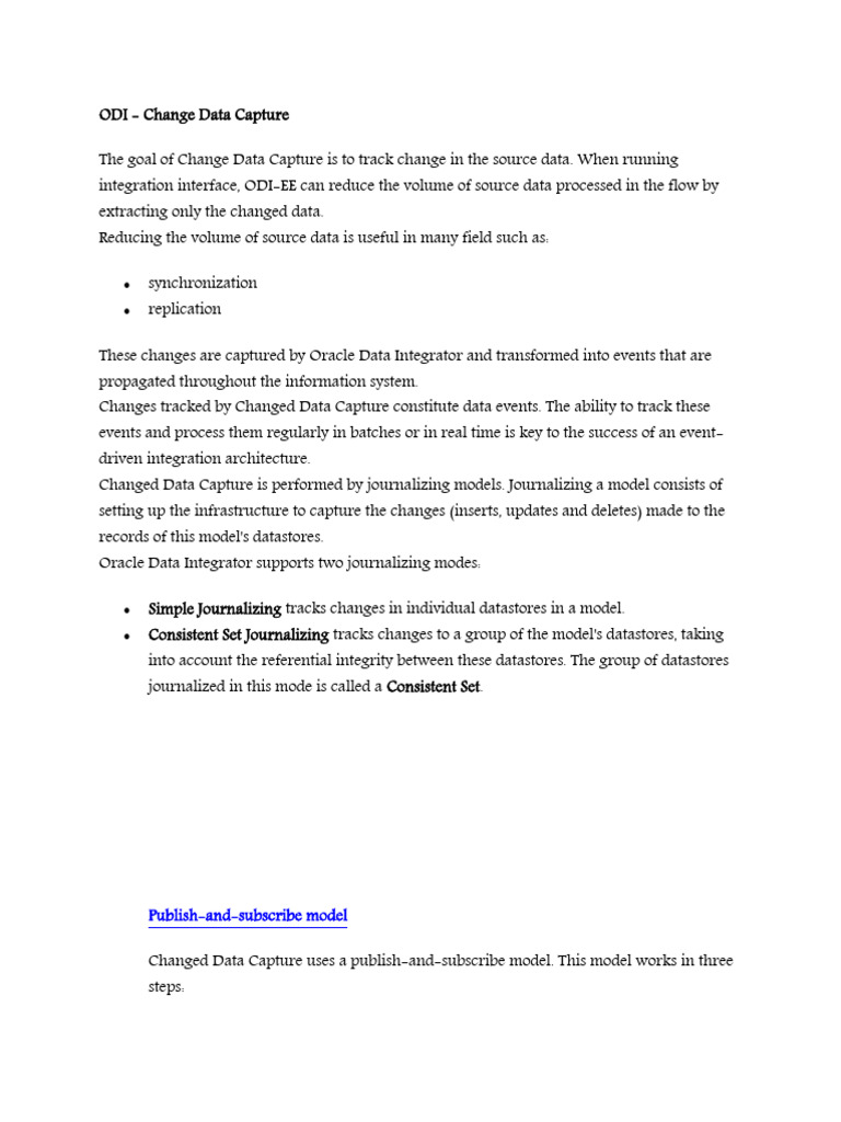 07 ODI - Change Data Capture | PDF | Relational Database | Databases