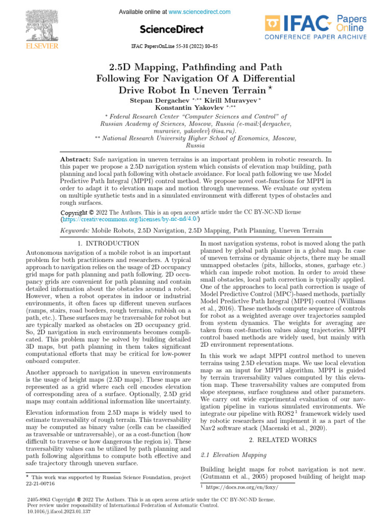 2 5D Mapping Pathfinding and Path Following For Navigation O 2022 IFAC ...