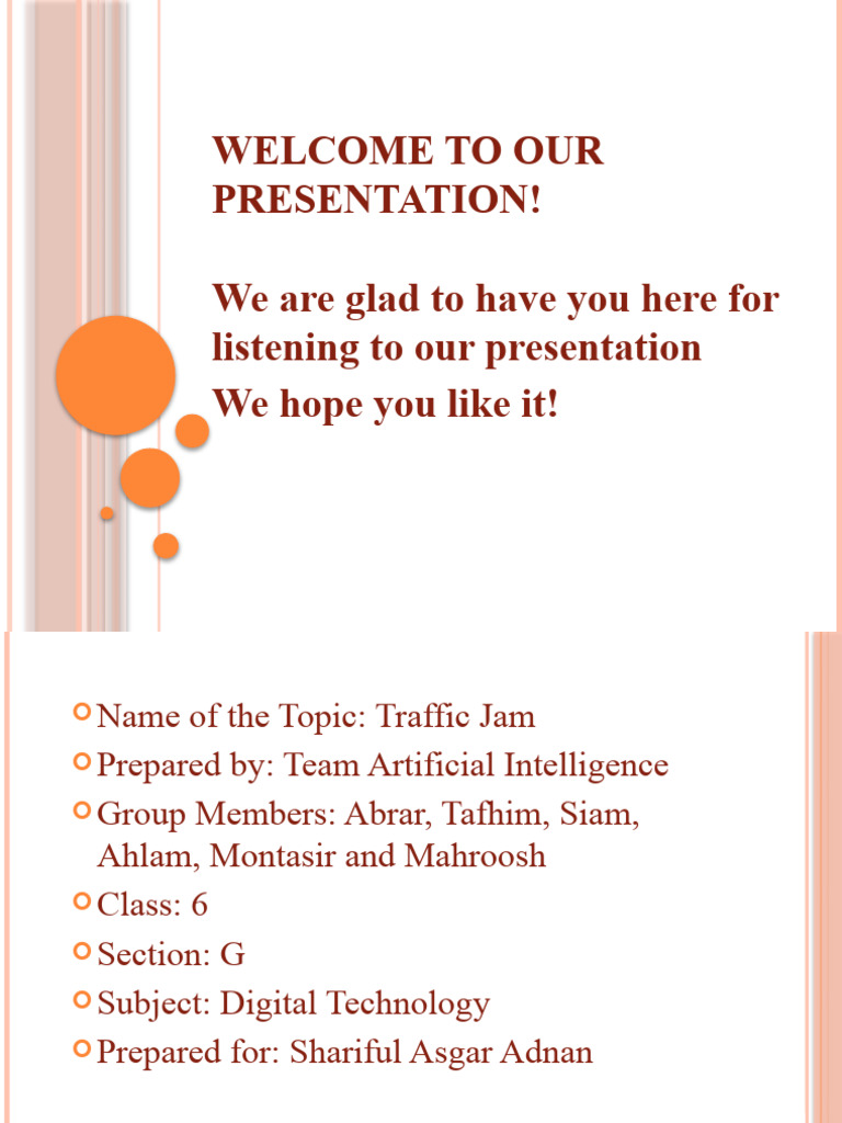 Traffic Jam Presentation | PDF | Traffic | Traffic Congestion