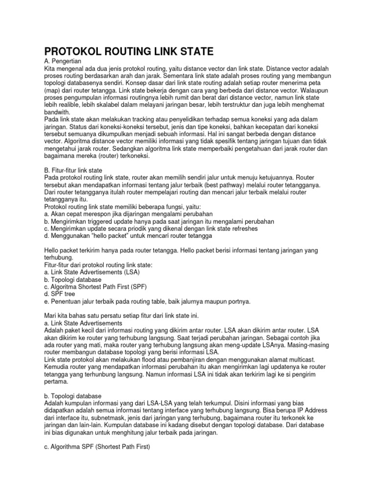 Protokol Routing Link State | PDF