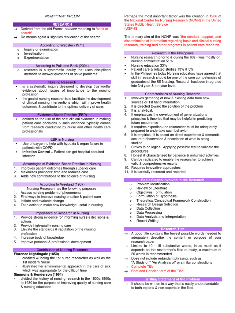 Nursing Research and Evidence-Based Practice | PDF | Nursing | Evidence ...