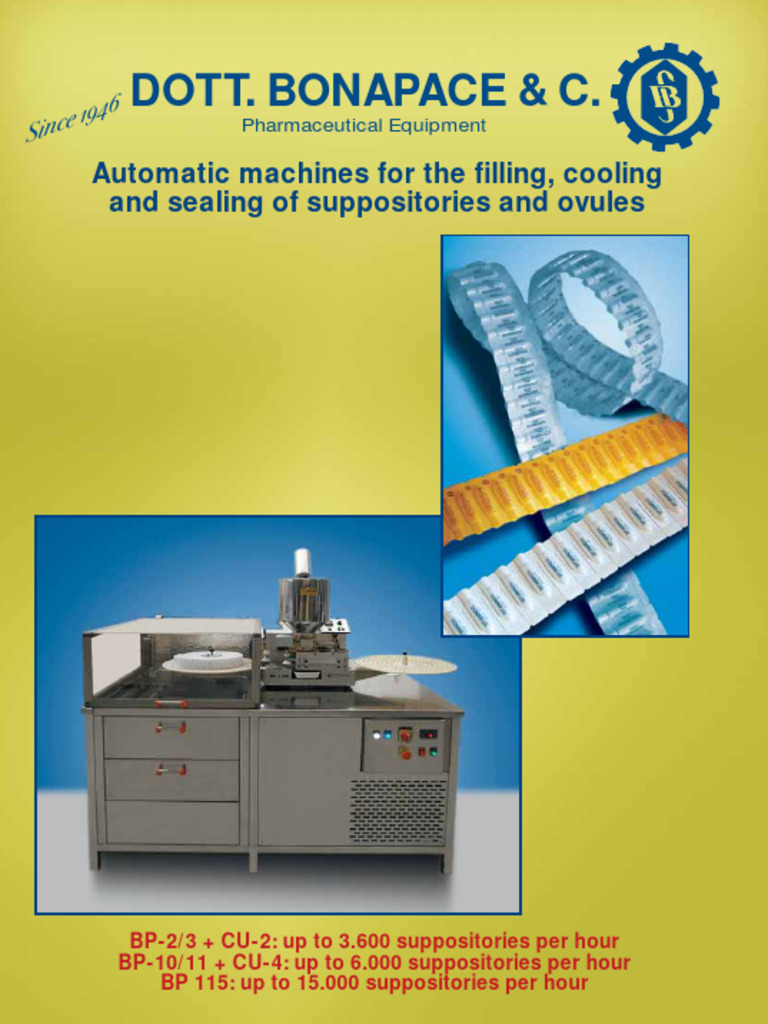 Bonapace Suppository Filling Machines | PDF
