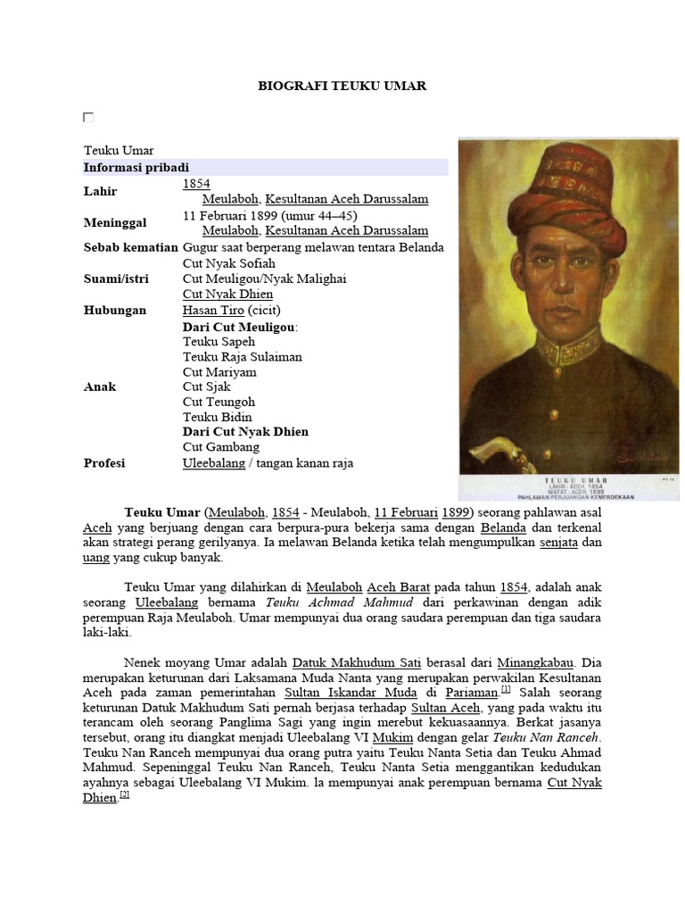 BIOGRAFI TEUKU UMAR | PDF