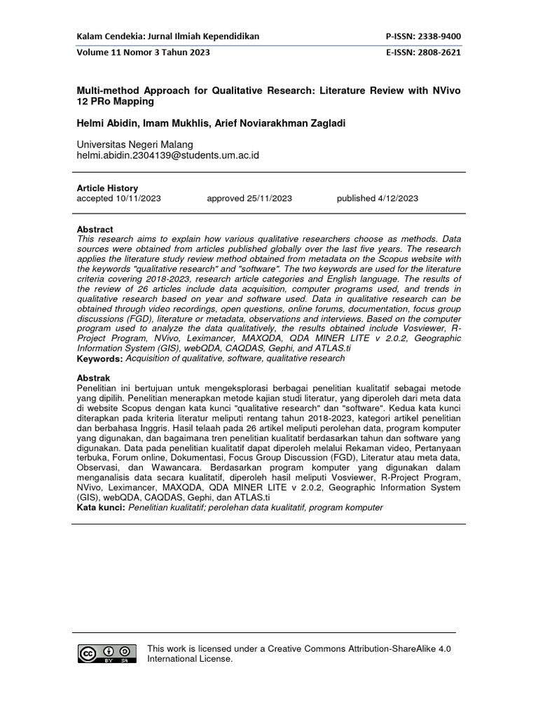 Multi-method_Approach_for_Qualitative_Research_Lit | PDF | Qualitative ... Multi-method_Approach_for_Qualitative_Research_Lit | PDF | Qualitative ...