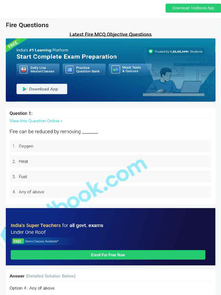 MCQ On Fire 5fd0c1275ba0f16b5bc08e08 | PDF