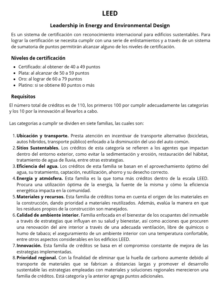 LEED | PDF | Naturaleza | Entorno natural