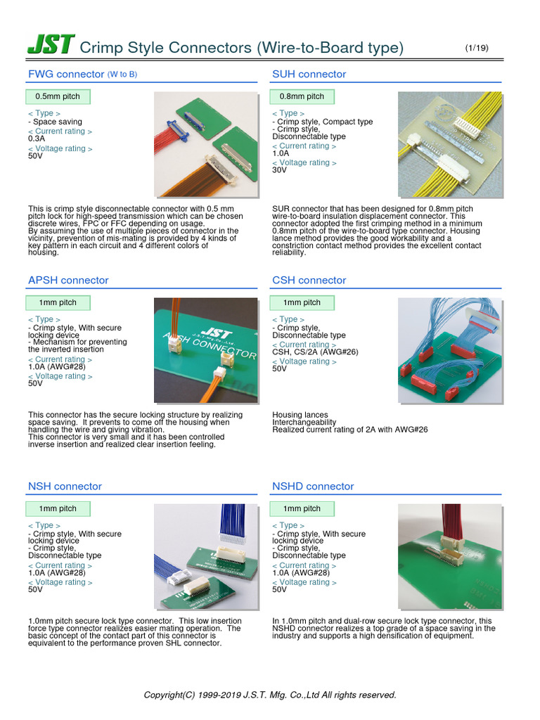 Crimp Style Connectors (Wire-to-Board Type) : FWG Connector SUH ...