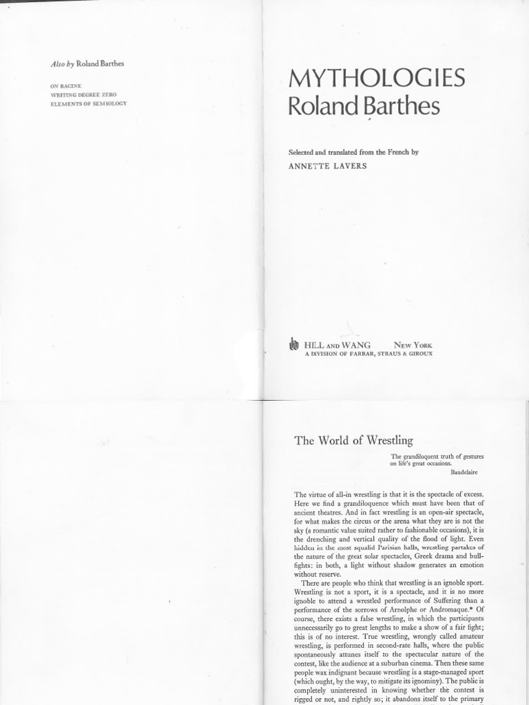 Barthes Mythologies | PDF