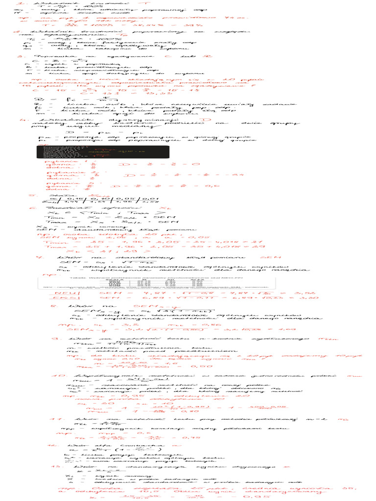 Wzory Psychometria | PDF