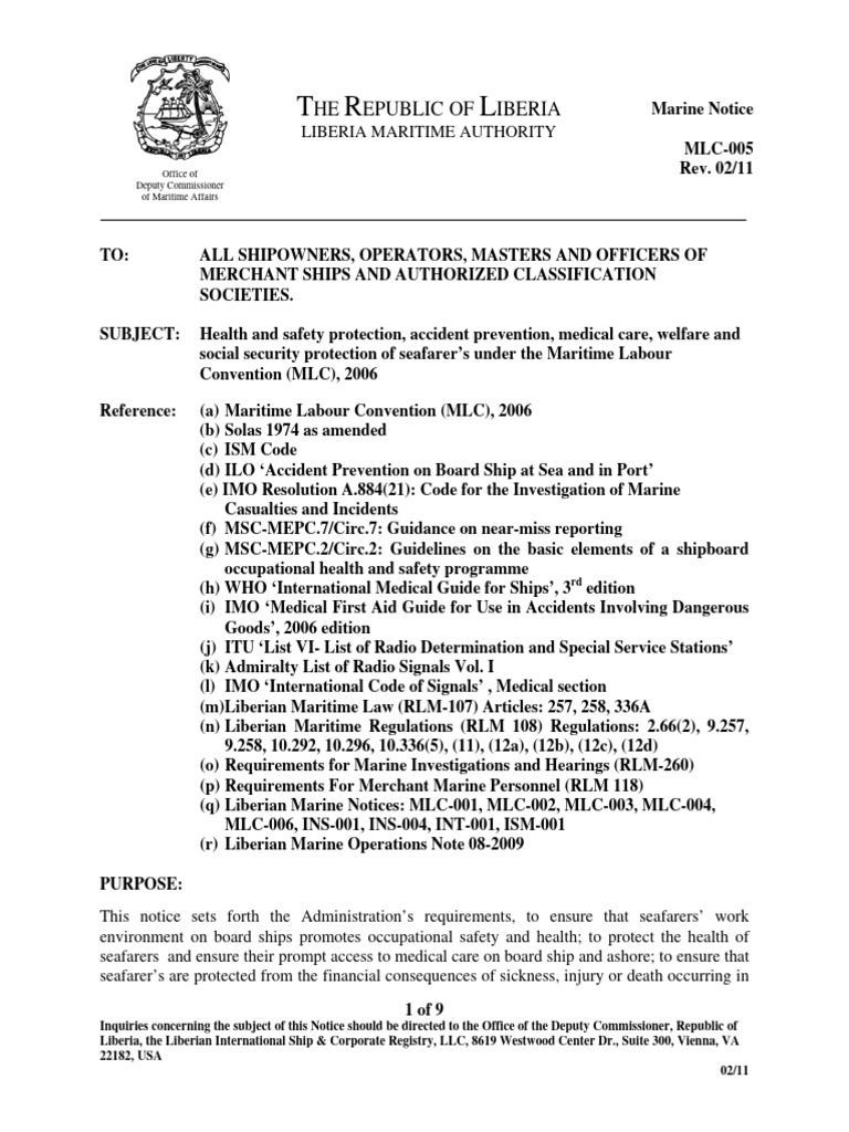 Health and Safety, Accident Prevention, Medical Care, Welfare and ...