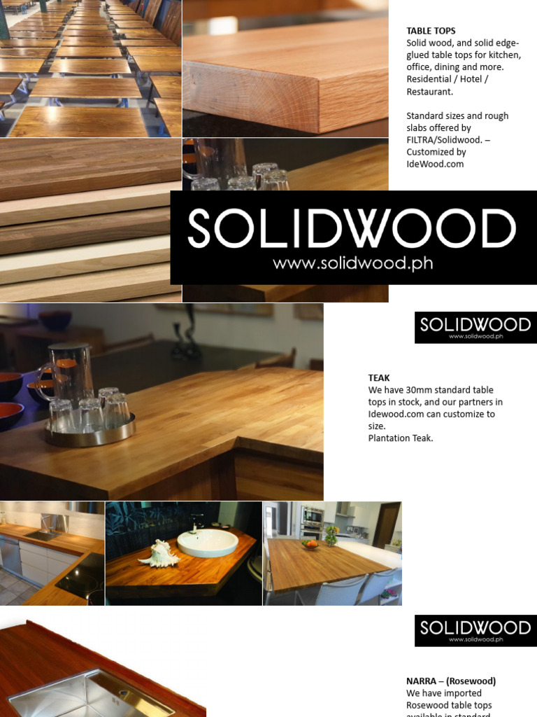 Custom Solid Wood Table Tops | PDF | Home & Garden