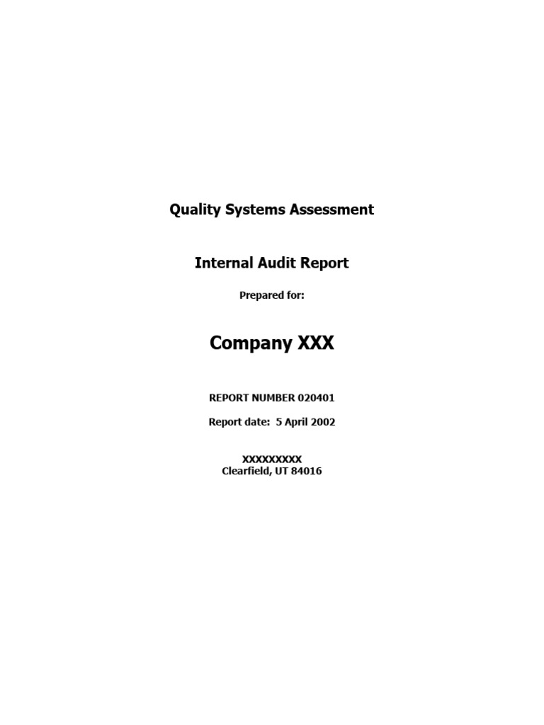 Sample Internal Audit Report 2 | PDF | Iso 9000 | Audit