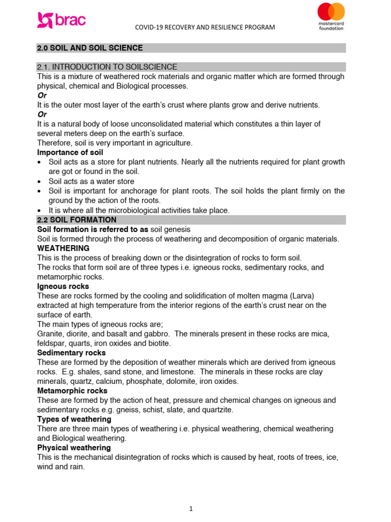 Topic 2-Basic Science II | PDF | Soil | Weathering