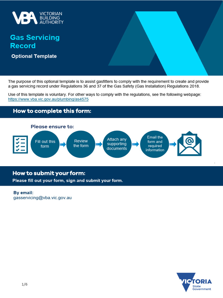 VBA Gas Servicing Record Template | PDF | Chimney | Fuel Gas