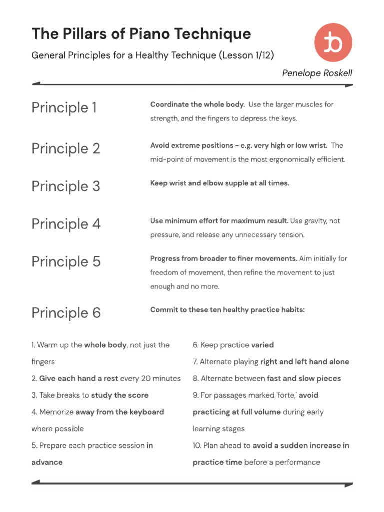 The Pillars of Piano Technique - General Principles - Penelope Roskell ...