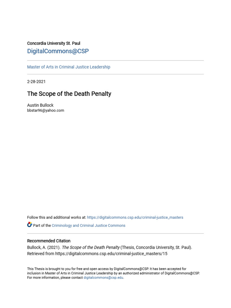 The Scope of The Death Penalty | PDF | Capital Punishment In The United ...