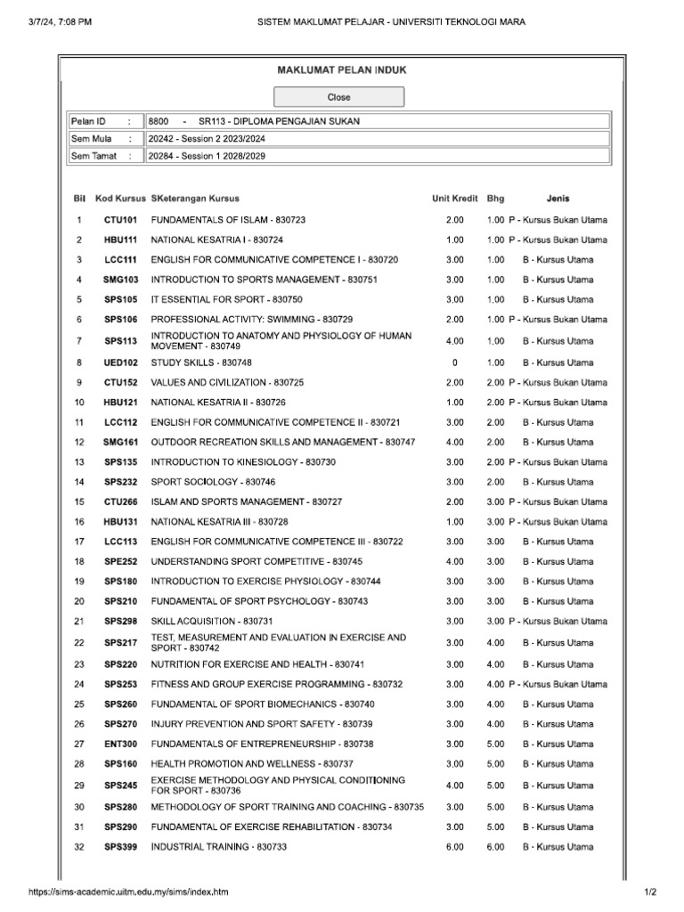 Sr113 - S - Pelan Pengajian | PDF
