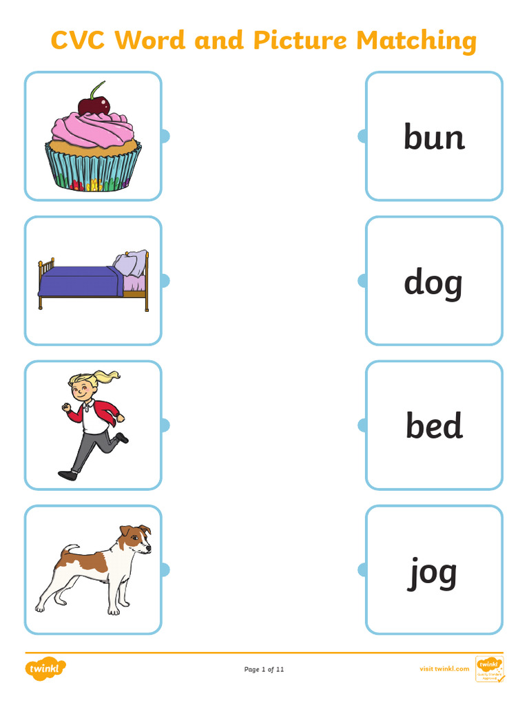 CVC Words and Picture Matching Activities | PDF