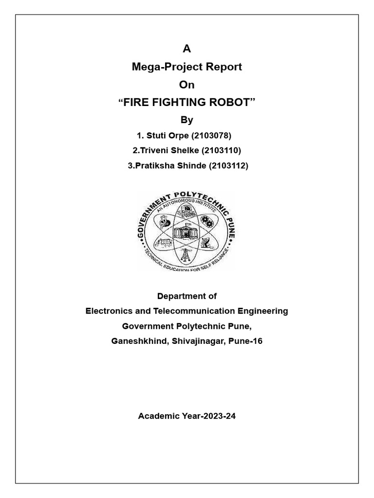 Fire Fighting Robot Project Report | PDF | Direct Current | Relay