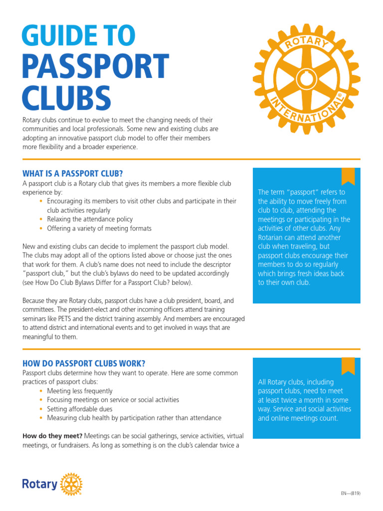 Guide Passport Clubs en | PDF | Committee