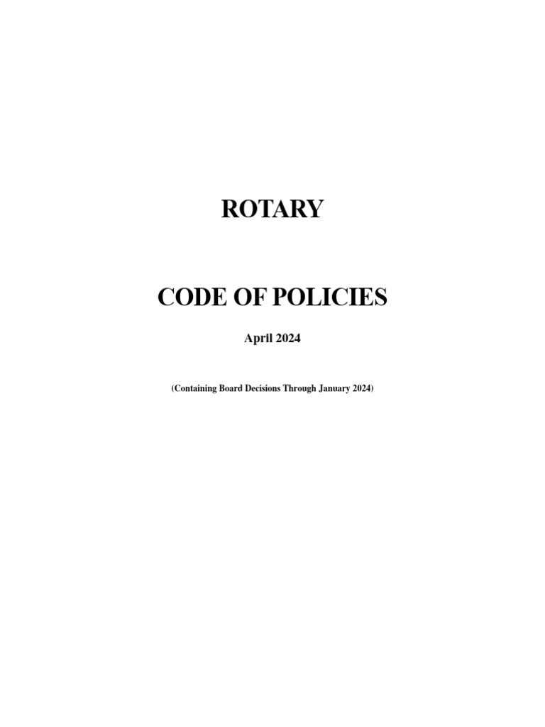 Code of Policies Rotary International en | PDF | Committee | Repeal