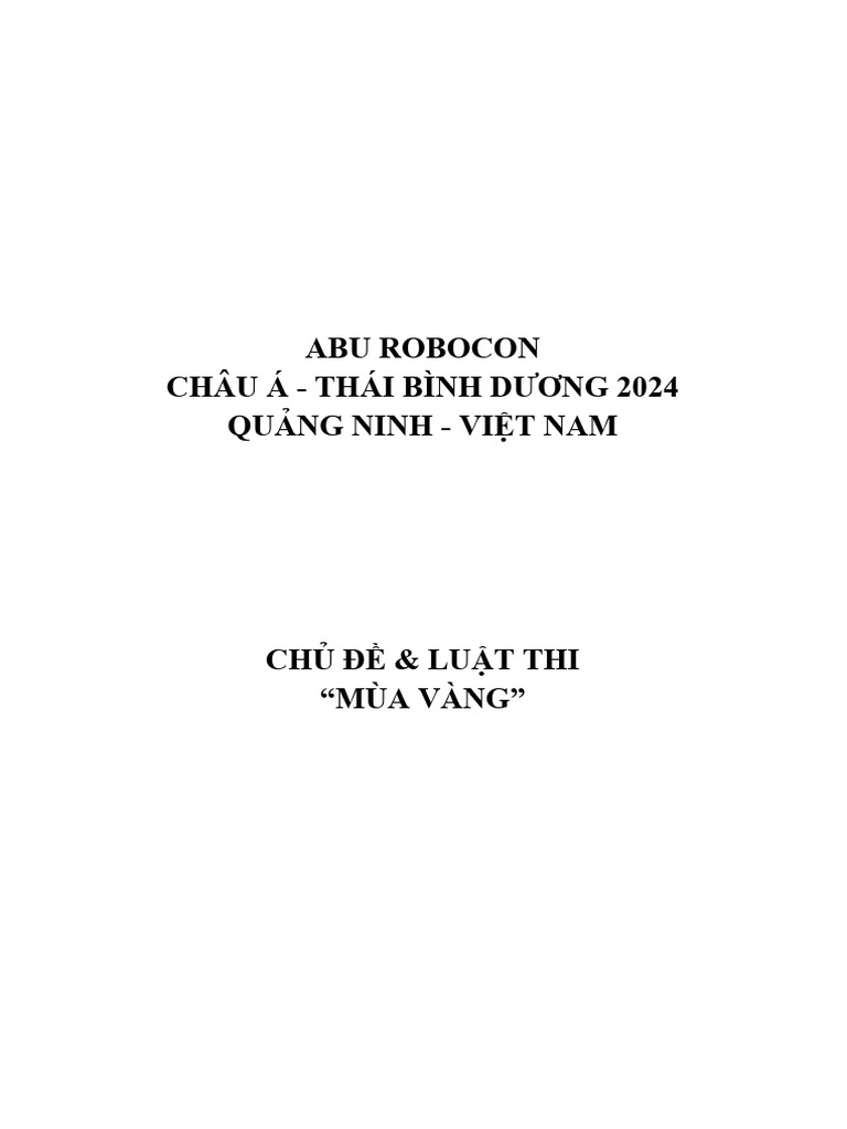(Tiếng Việt) ABU Robocon 2024: Chủ Đề và Luật Thi | PDF